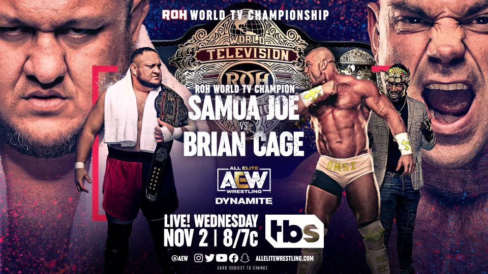 Samoa Joe Set To Defend The ROH TV Title Against Brian Cage On Wednesday's AEW Dynamite