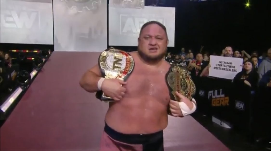 Samoa Joe Becomes A Double Champion At Tonight's AEW Full Gear PPV