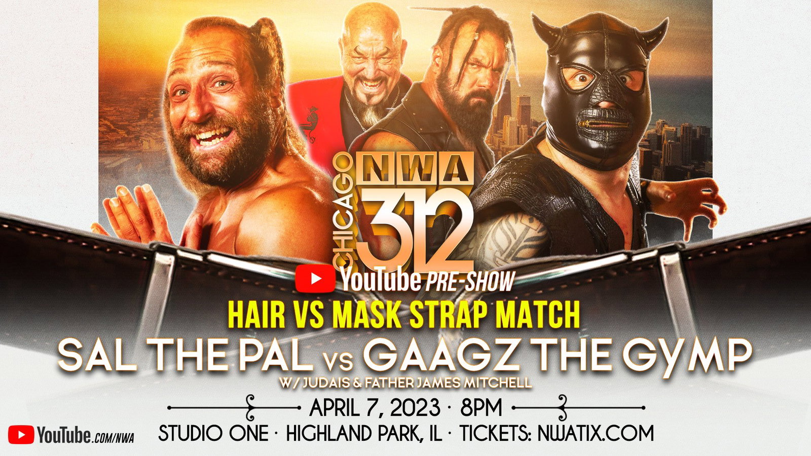 Hair vs. Mask Strap Match Announced For NWA 312 Pre-Show