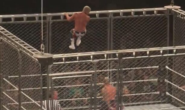Cody Rhodes Hits Cody Cutter Off Top Of Side Of Steel Cage At WWE ...