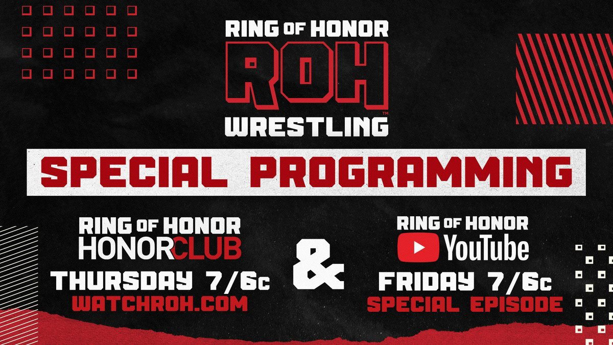 ROH Wrestling Announces Special Live Event Coming To YouTube This Week